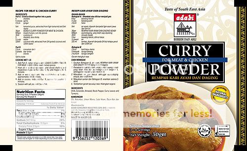 la luna: Packaging Design - Curry Powder